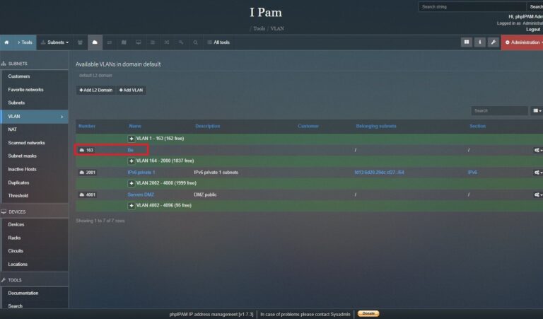 phpIPAM を試す – Ewig Leere(Lab2)