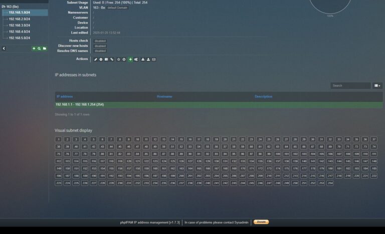 phpIPAM を試す – Ewig Leere(Lab2)